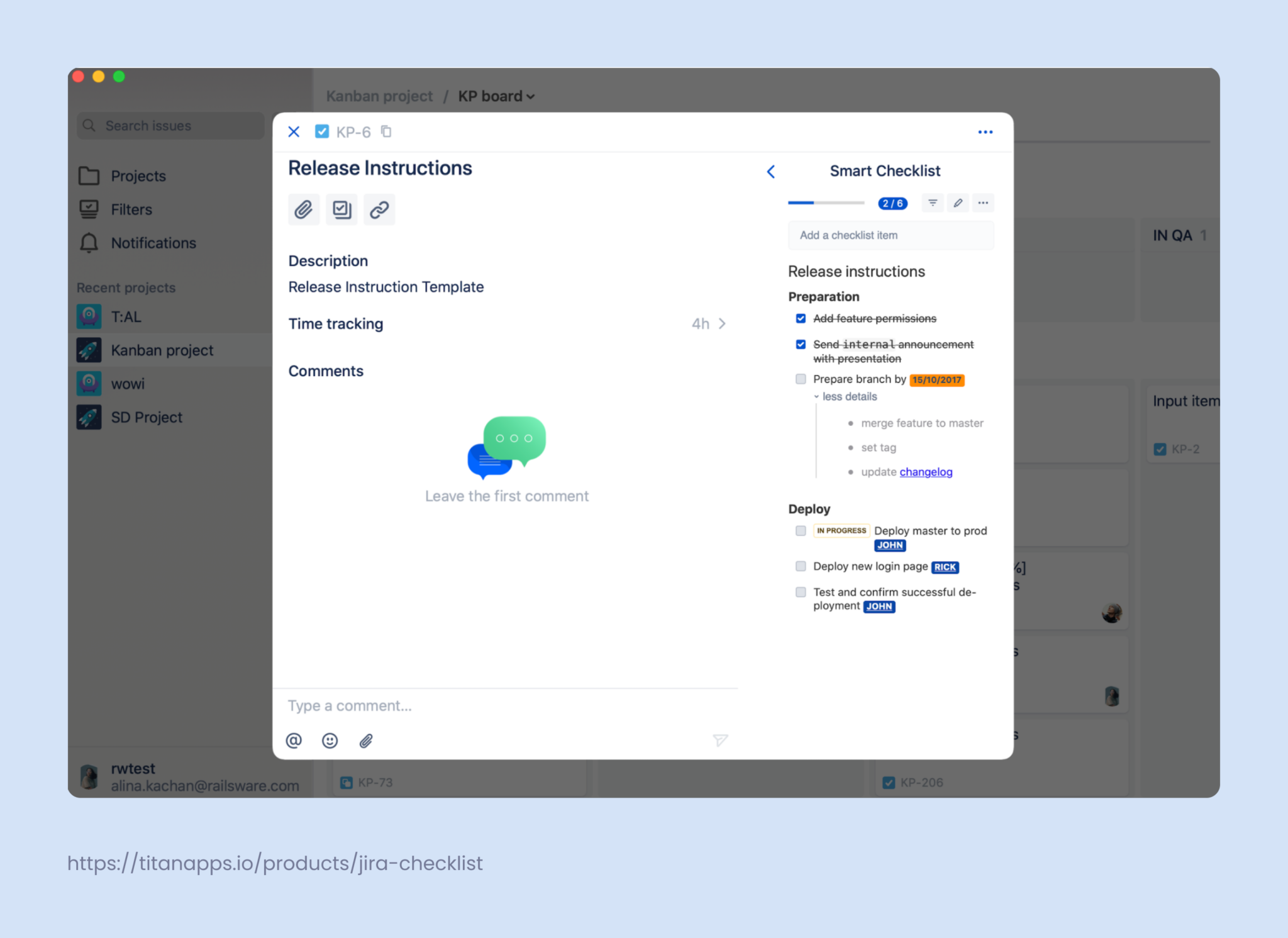 Smart Checklist For Jira in Native Jira Apps | TitanApps Blog