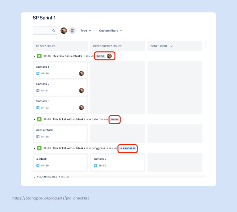 Show Subtasks on Jira Board (Common Cases Covered)