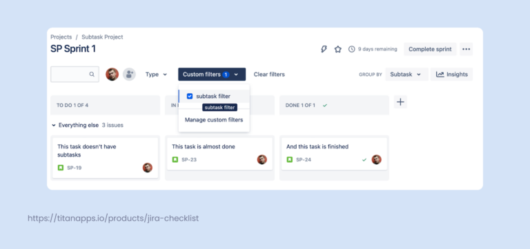 Show Subtasks on Jira Board (Common Cases Covered)
