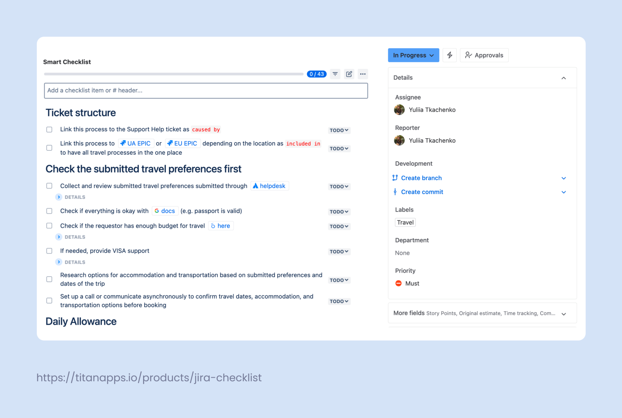 A Free Business Travel Template For Jira - Titanapps